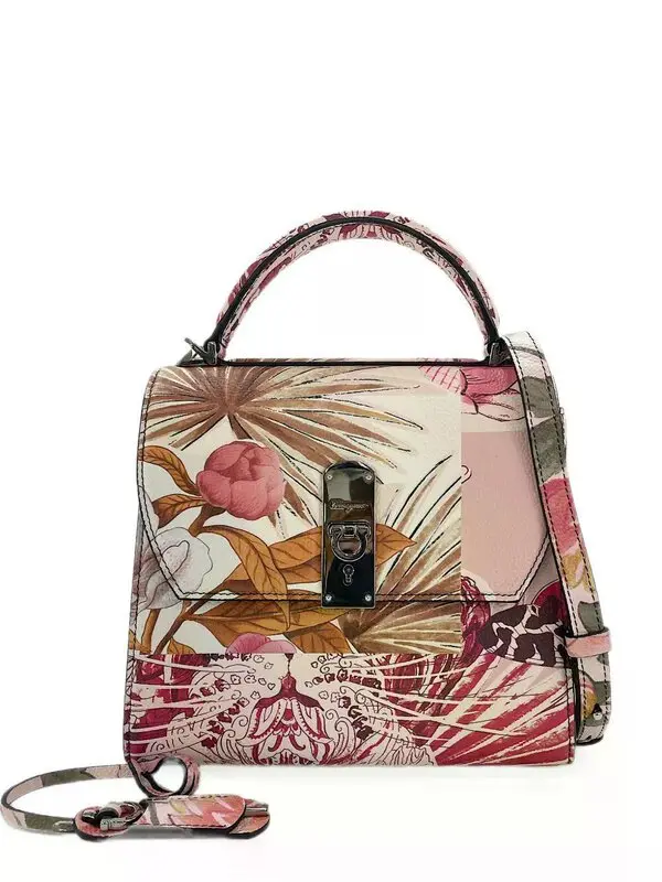 FERRAGAMO Floral Print Gancini Handbag