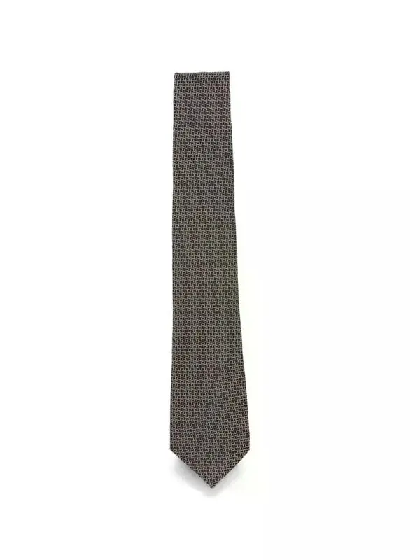 Canali Geometric-pattern Silk-blend Tie