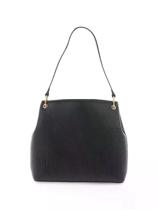 Moschino Grained-effect Logo-plaque Shoulder Bag