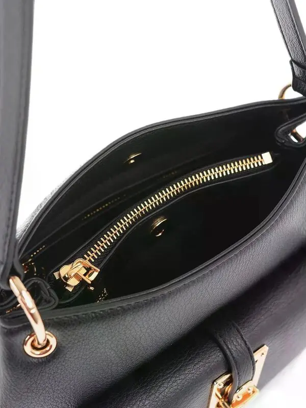 Moschino Grained-effect Logo-plaque Shoulder Bag
