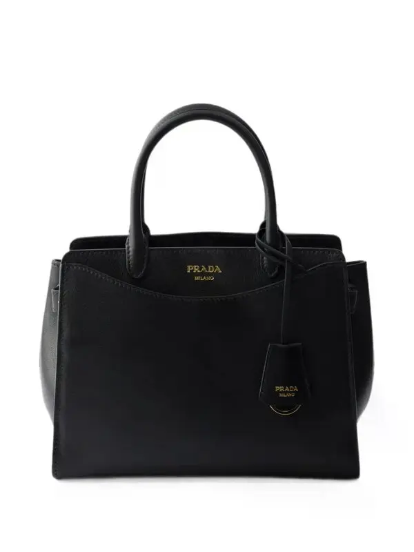 Prada Prelude Medium Leather Handbag - Black