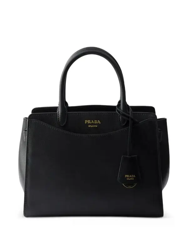 Prada Prelude Medium Leather Handbag - Black