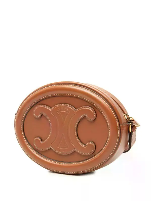 Celine Calfskin Cuir Triomphe Oval Crossbody Bag - Brown