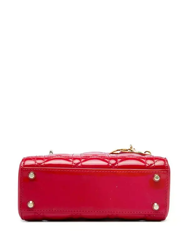 Dior Patent Cannage Lady Satchel - Red