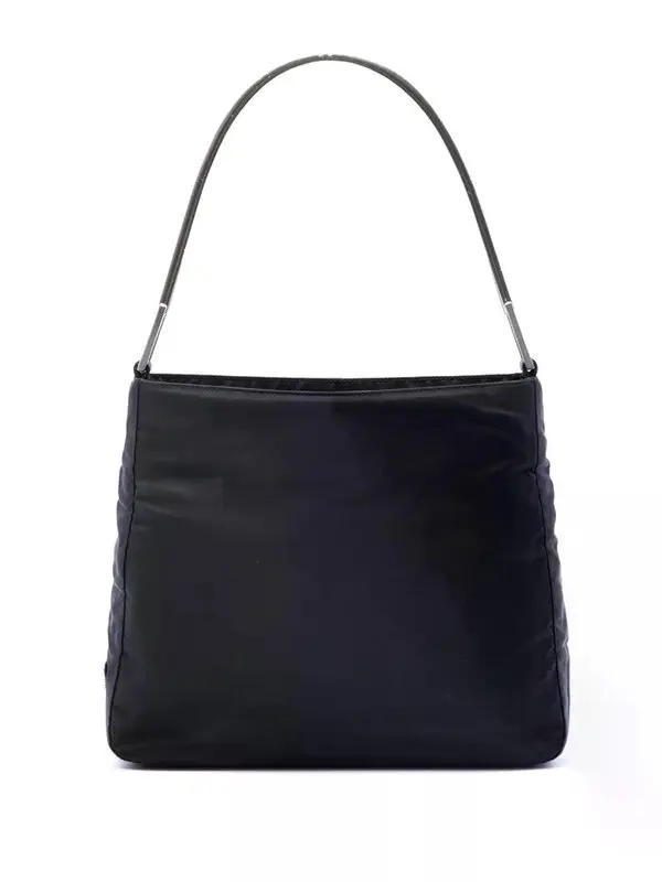 Prada 2000-2013 Tessuto Metal Handle Bag Shoulder Bag - Black
