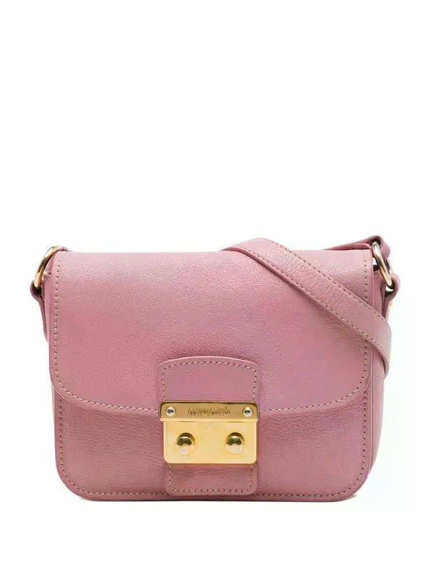 Miu Miu 2010-2026 Goatskin Madras Crossbody Bag - Pink