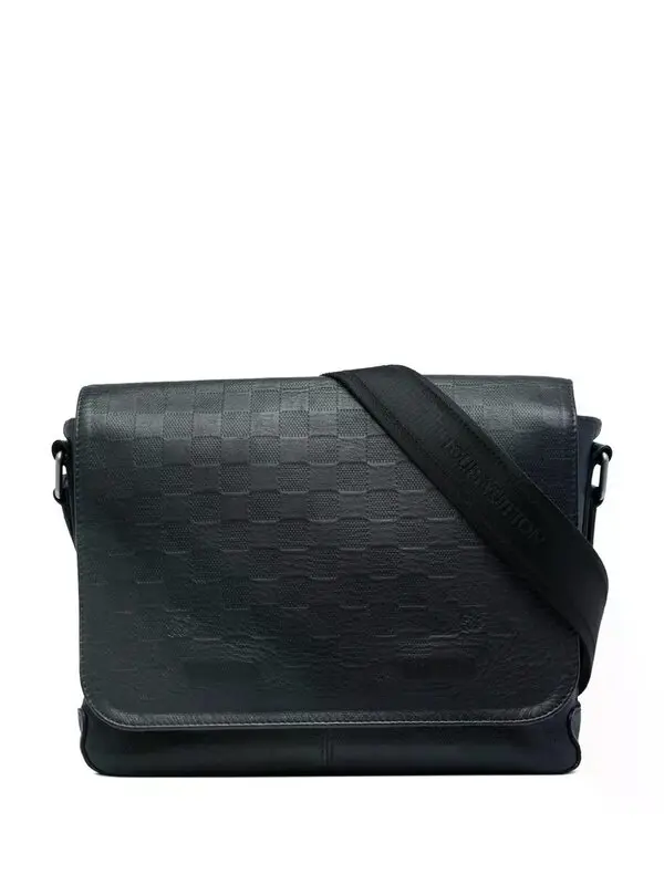 LOUIS VUITTON 2014 Damier Infini District Crossbody Bag - Black