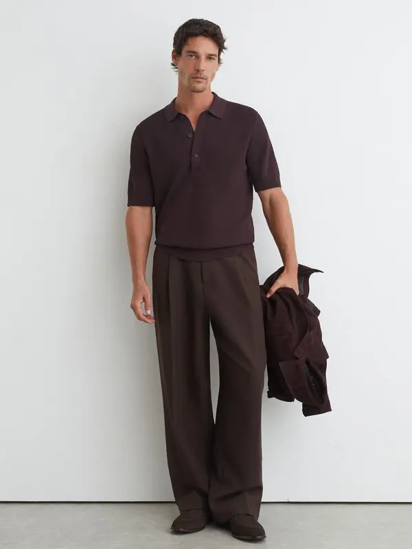 REISS Warren Polo Shirt - Dark Bordeaux