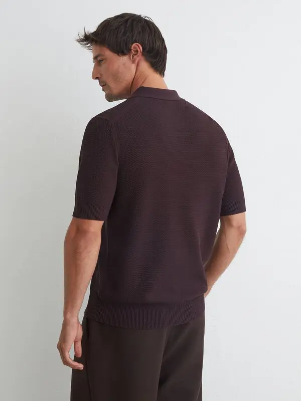 REISS Warren Polo Shirt - Dark Bordeaux