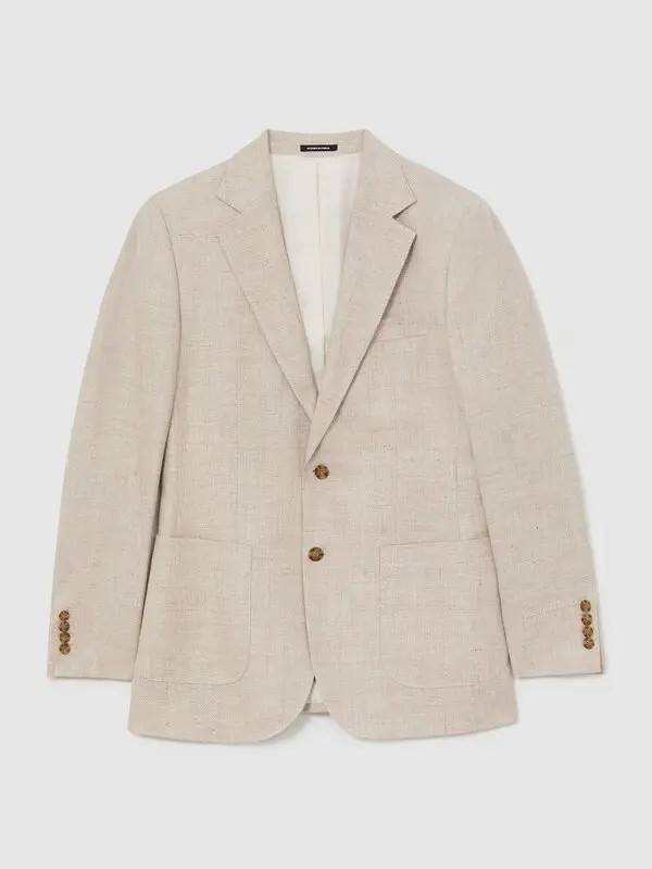 ATELIER Linen-blend Single-breasted Blazer