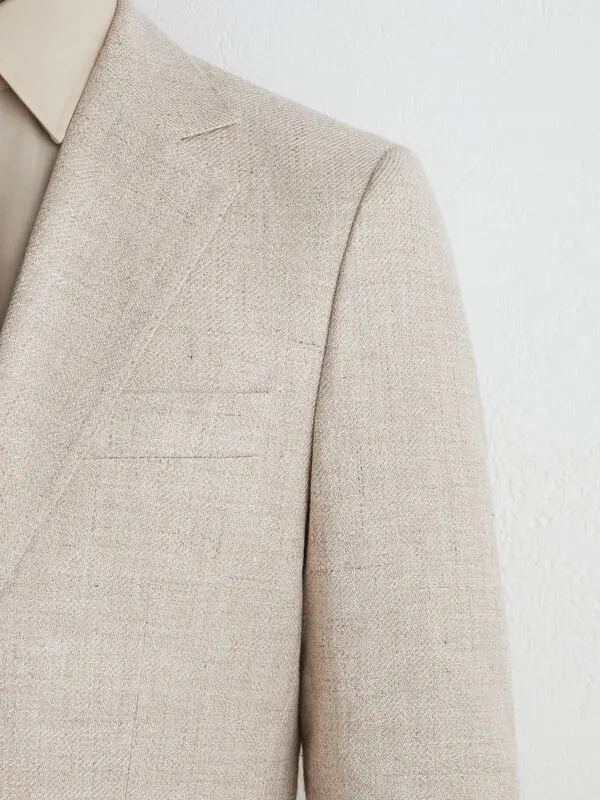ATELIER Linen-blend Single-breasted Blazer