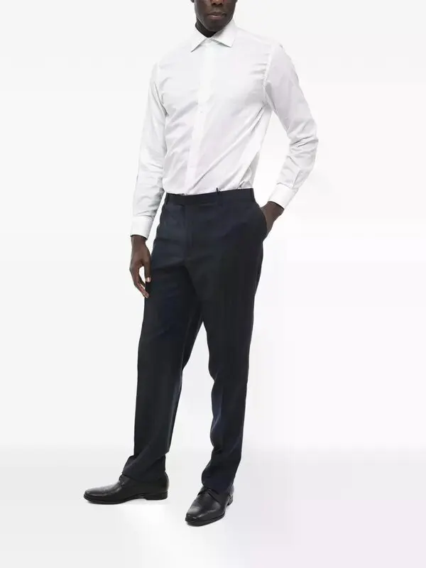 Corneliani Belt-loop Wool Trousers