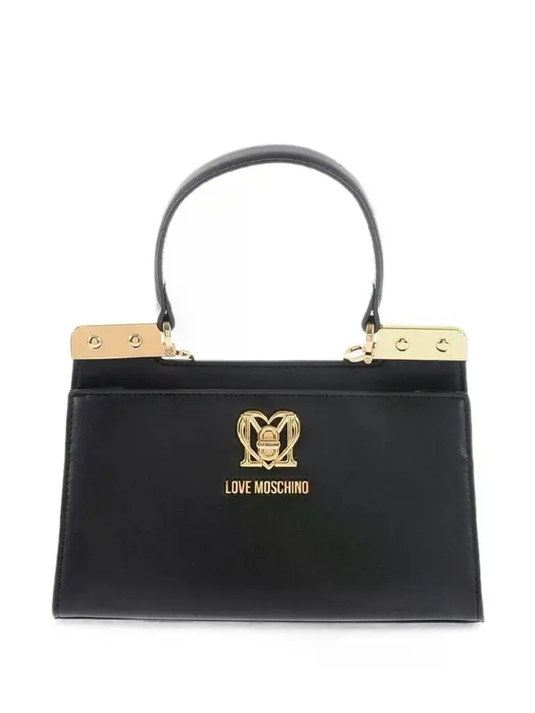 Moschino Logo Plaque Tote Bag - Black