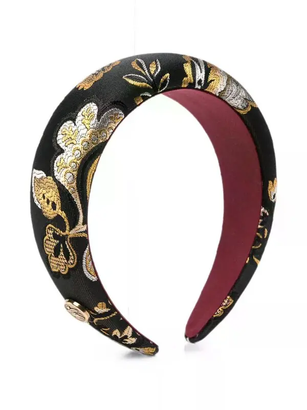 Etro Floral-jacquard Padded Headband - Black