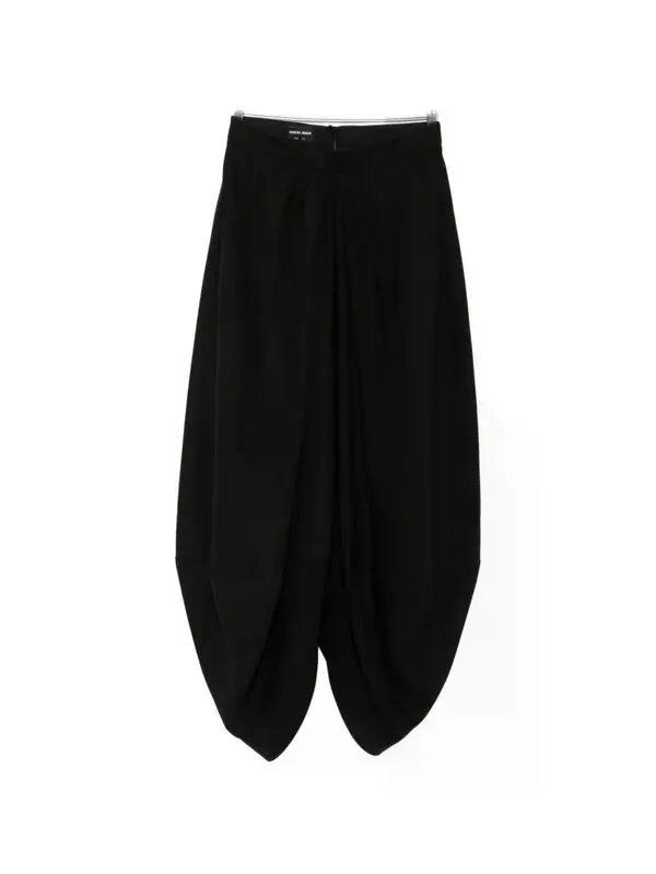 Giorgio Armani Zip-fastening Draped-design Midi Skirt - Black