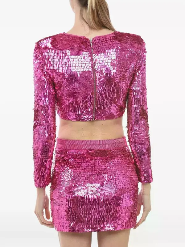 Retrofete Leanne Sequin Cropped Top