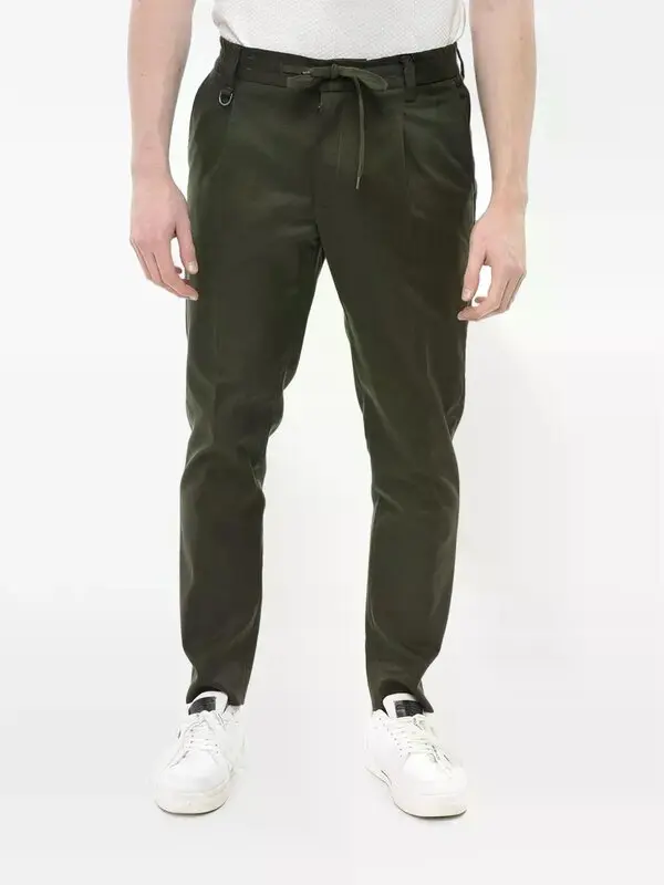 PAOLO PECORA Drawstring-fastening Pleated Trousers - Green