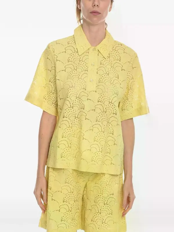 SAMSOE SAMSOE Karen Oversized-fit Lace Shirt - Yellow