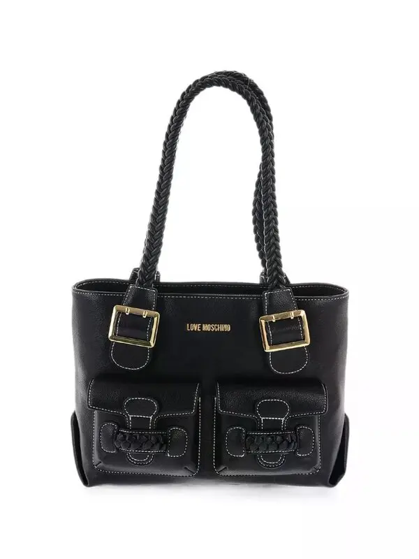 Moschino Braided-handle Shoulder Bag With Contrast Stitching