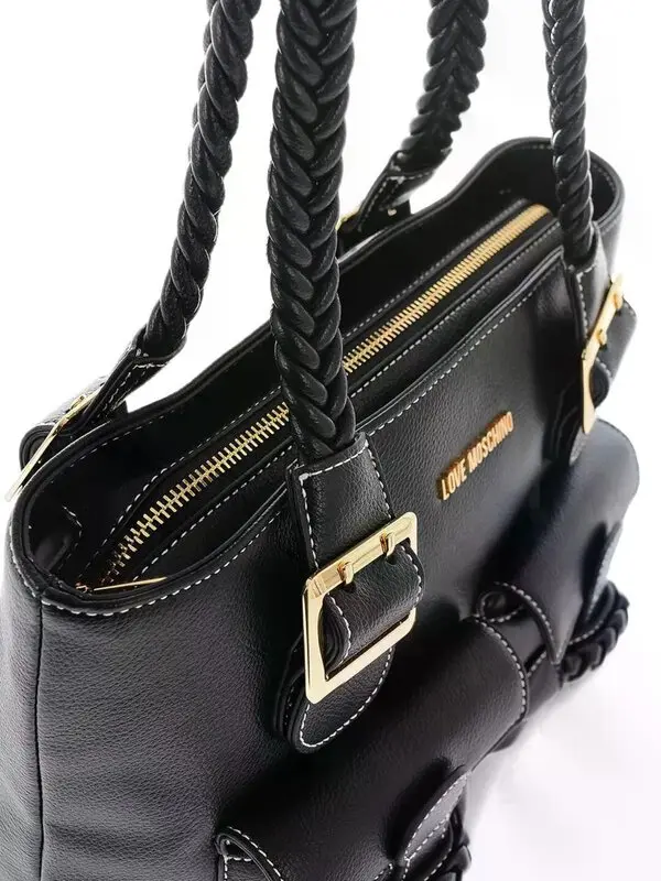 Moschino Braided-handle Shoulder Bag With Contrast Stitching