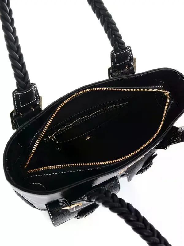 Moschino Braided-handle Shoulder Bag With Contrast Stitching