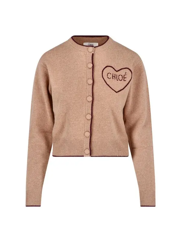 Chloé Wool And Cashmere Cardigan - Brown