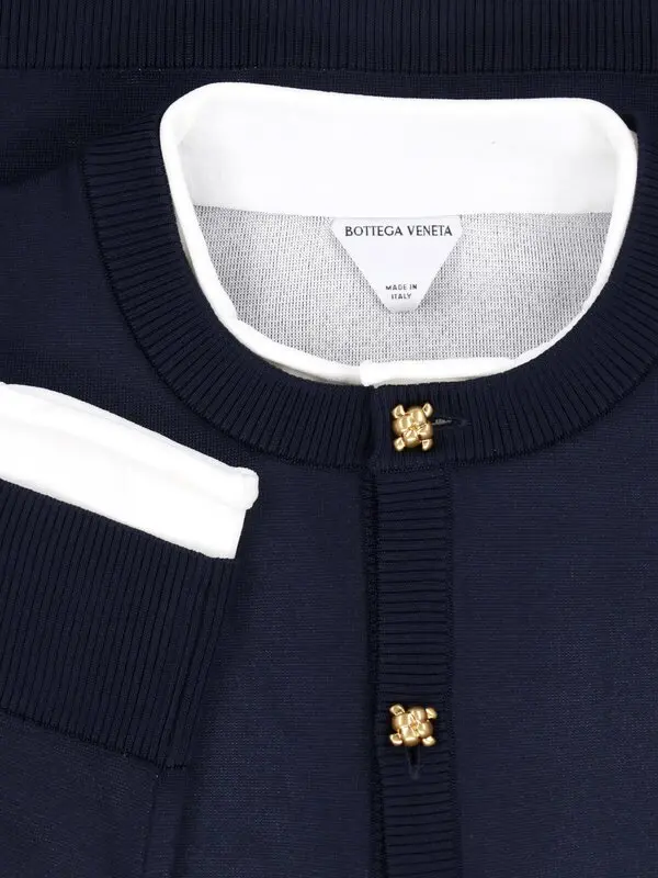 Bottega Veneta Double Cardigan In Silk Blend - Blue