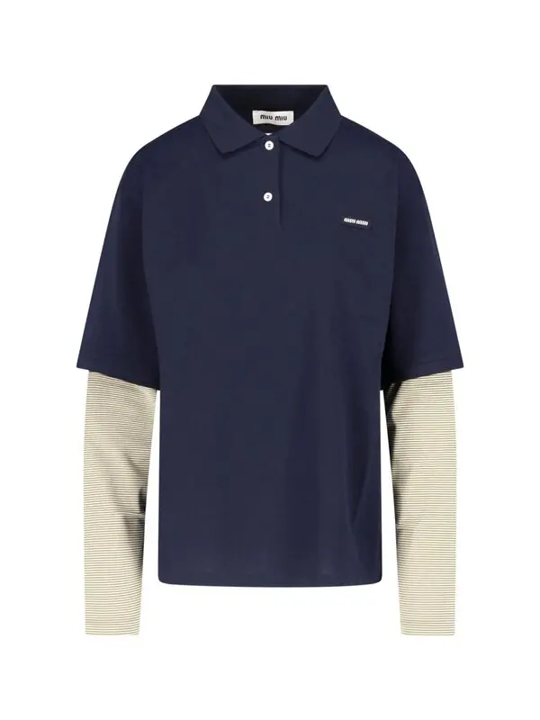 Miu Miu Cotton Logo Polo - Blue