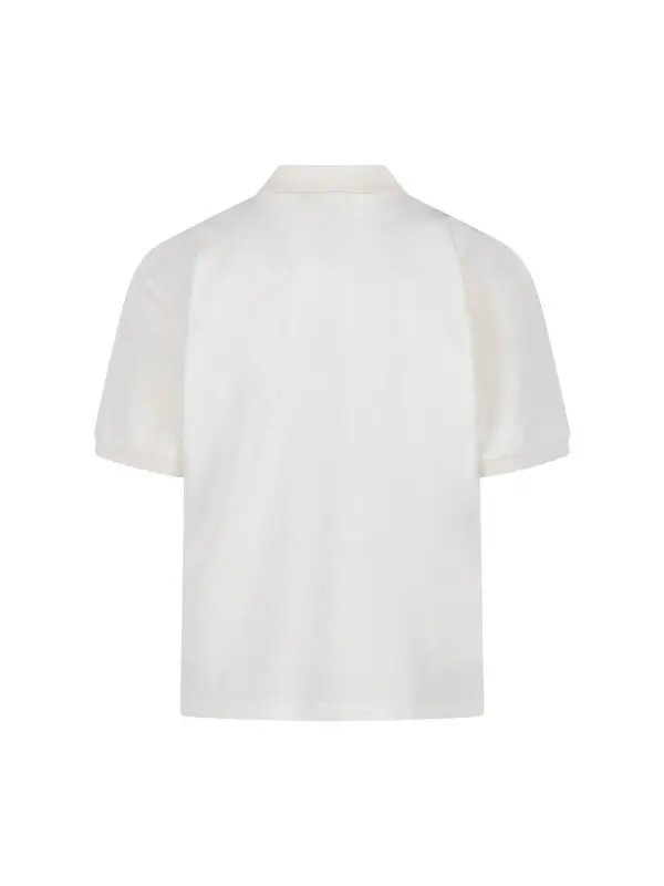 Miu Miu Cotton Long Sleeve Polo - White