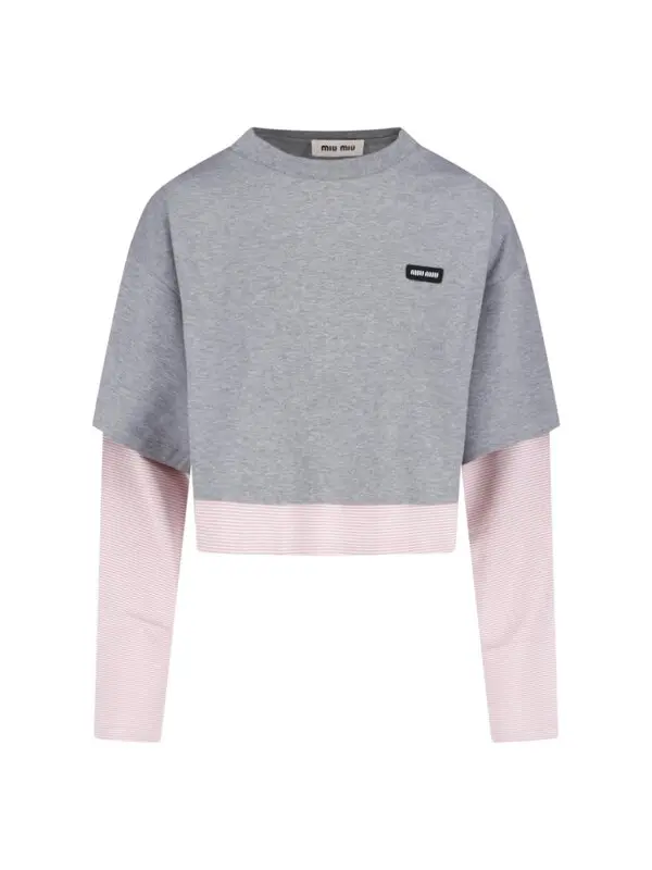 Miu Miu Cropped Cotton T-shirt