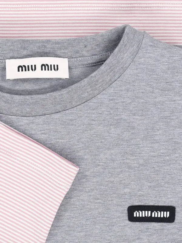 Miu Miu Cropped Cotton T-shirt