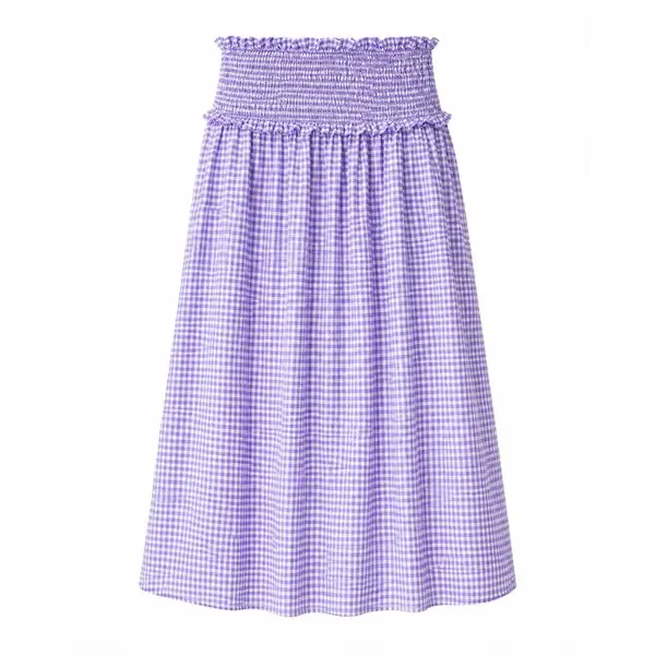 Mind Traveler Lea Lavender Gingham Skirt - Purple