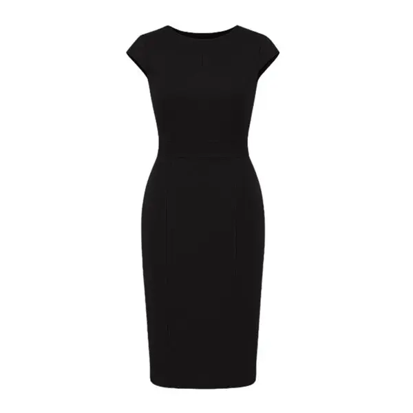 CONQUISTA Solid Colour Dress With Cap Sleeves Color