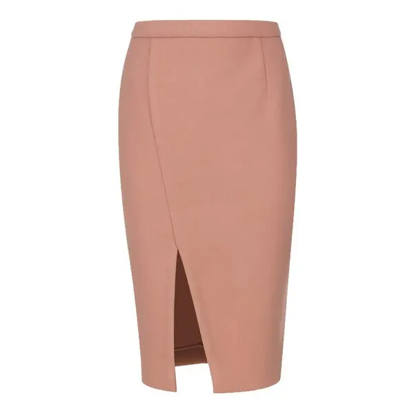 CONQUISTA Faux Mouflon Pencil Skirt - Pink
