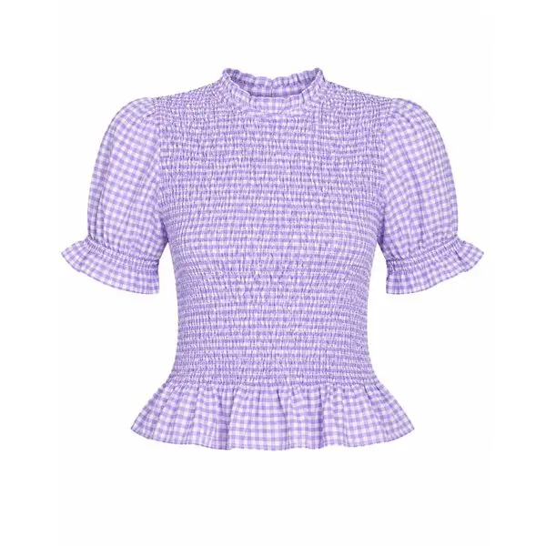 Mind Traveler Lea Lavender Gingham Top