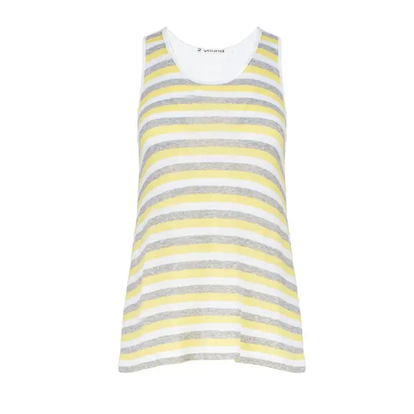 CONQUISTA Racer Back Striped Top