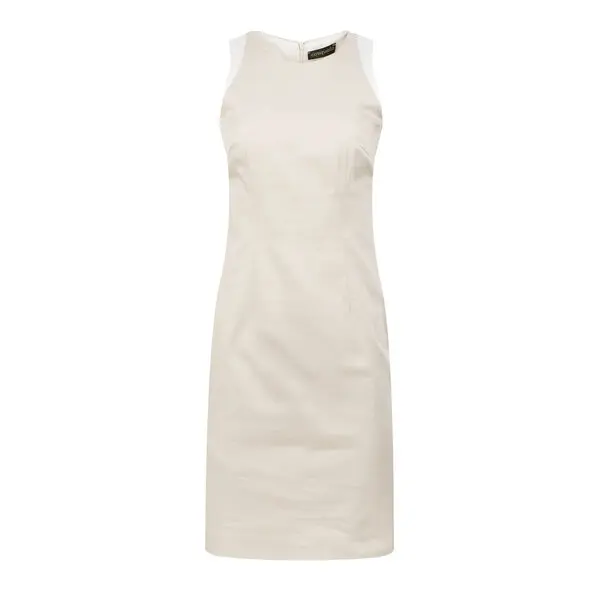 CONQUISTA Sleeveless Stretch Gabardine Dress - Beige