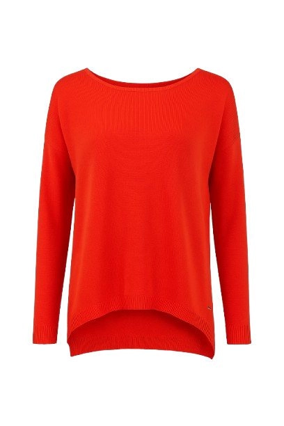 CONQUISTA Loose Knit Top In Grenadine - Red