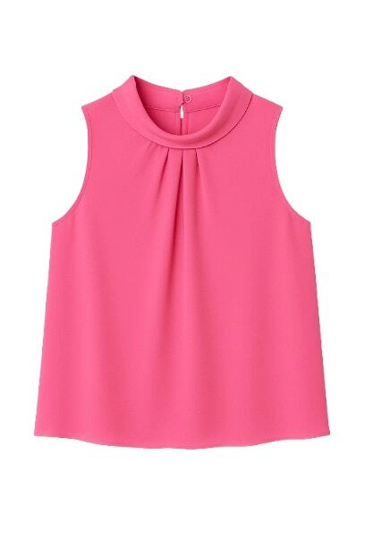 CONQUISTA Sleeveless Top With Pleat Detail - Pink