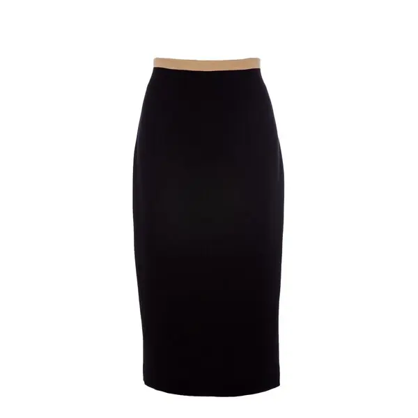 CONQUISTA High-waisted Midi Skirt With Contrast Waistband
