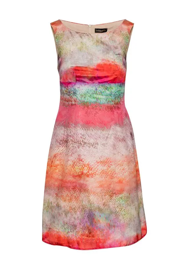 CONQUISTA Sleeveless Printed Empire Line Dress
