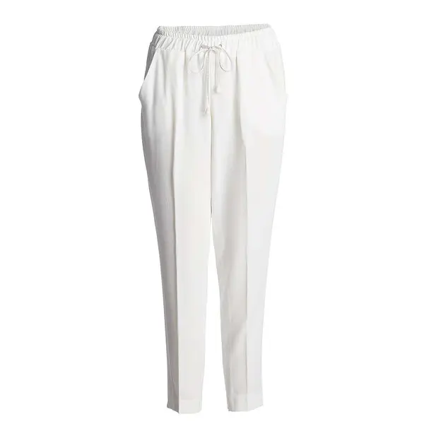 CONQUISTA Neutrals Ecru Crepe Pants By