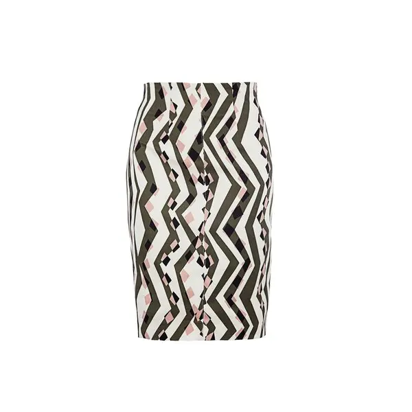 CONQUISTA Summer Pencil Skirt - White