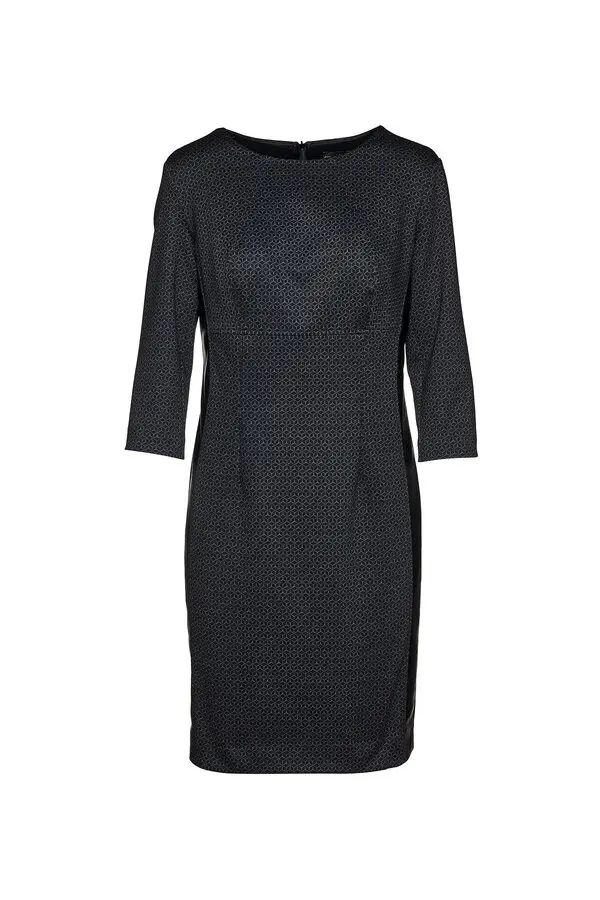CONQUISTA Print Punto Di Roma Pencil Dress - Black