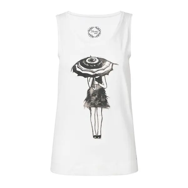 CONQUISTA Racer Back Print Top