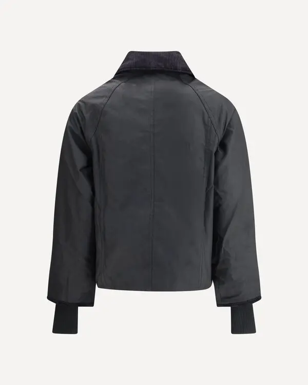 Barbour Beadnell Waxed Cropped Jacket - Black