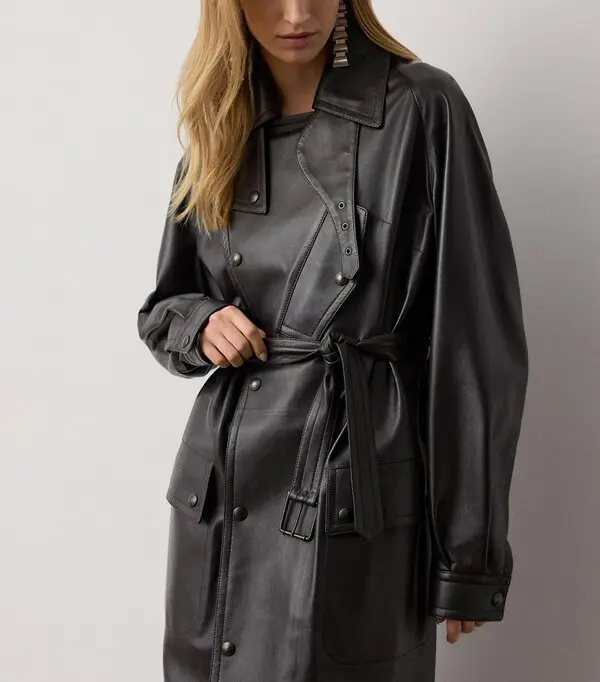 Ralph Lauren Lambskin Bailey Trench Coat