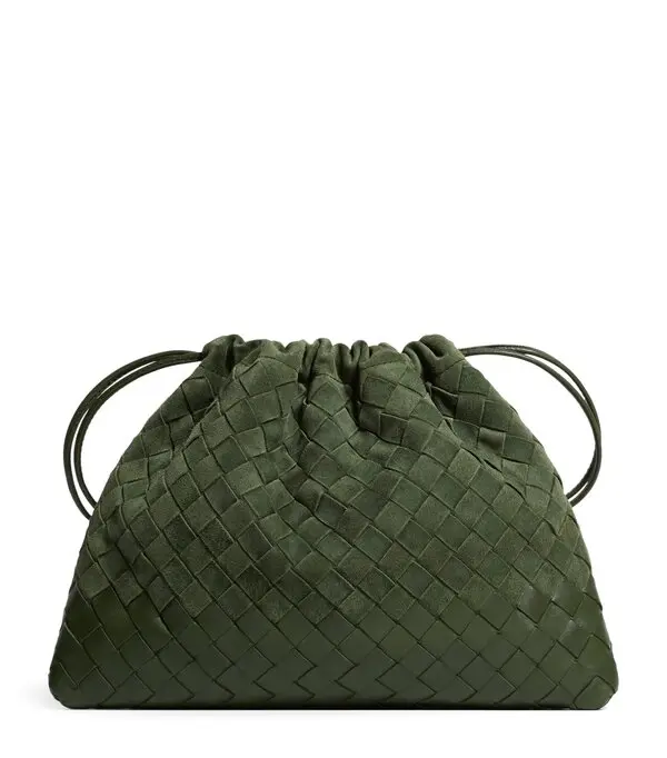 Bottega Veneta Suede Dustbag Shoulder Bag - Green
