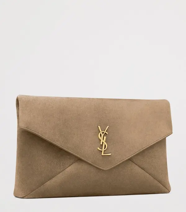 Saint Laurent Large Envelope Cassandre Pouch - Grey
