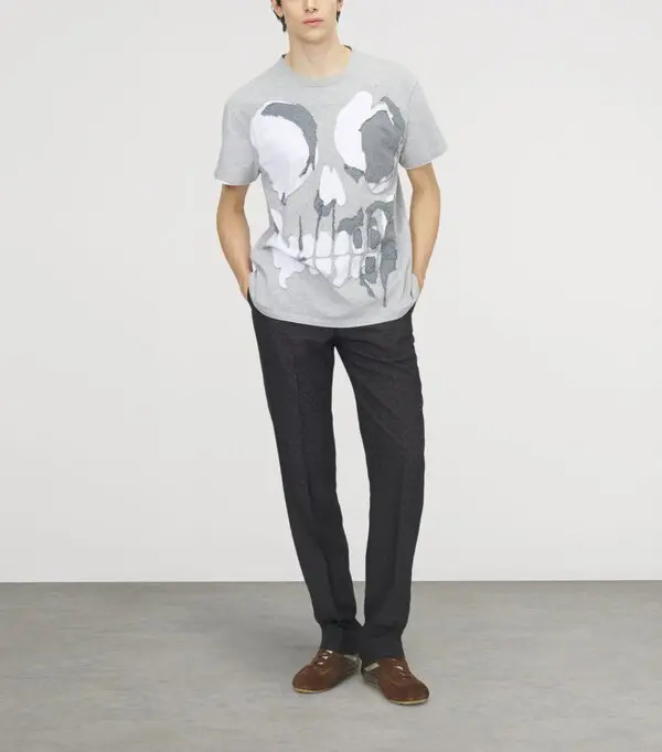 Alexander McQueen Skull Distressed T-shirt